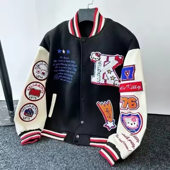 Hello Kitty | Jackets & Coats | Hello Kitty Black And White Leather ...